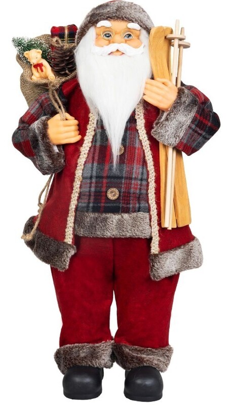SANTA CLAUS WITH GIFT RED, 60cm - eurogarden.eu
