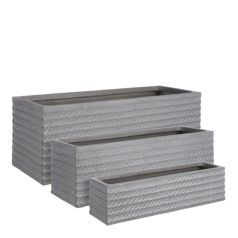 POT RECTANGLE CORDA GREY 58x15xH15cm - eurogarden.eu