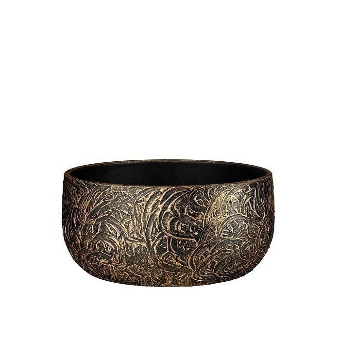 BOWL ARTHUR ROUND GOLD H15xfi37cm - eurogarden.eu