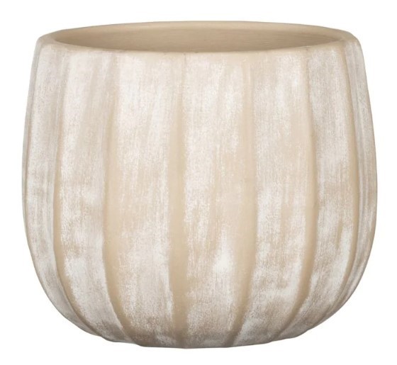 CERAMIC POT WASHED CREAM 784/fi20cm - eurogarden.eu