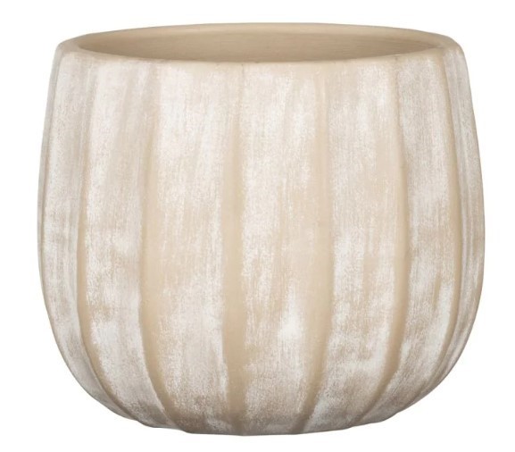 CERAMIC POT WASHED CREAM 784/fi25cm - eurogarden.eu