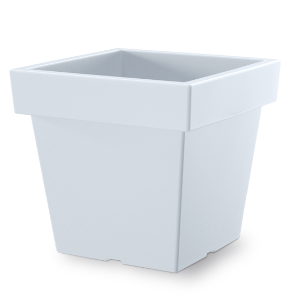 FLOWER POT LOFLY SQUARE LOW WHITE 193x193x181mm - eurogarden.eu