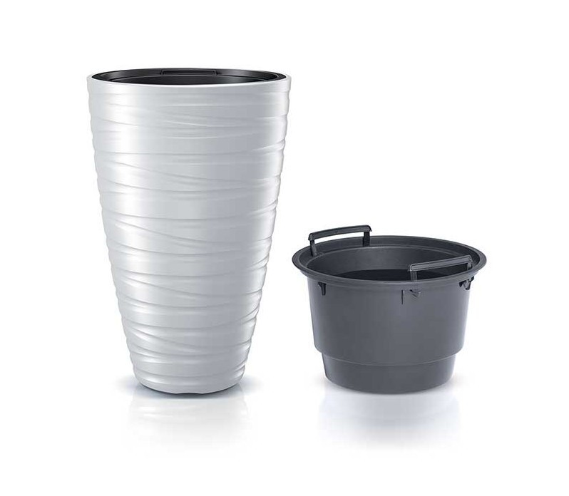 DECORATIVE POT MAZE WHITE fi375x319mm - eurogarden.eu