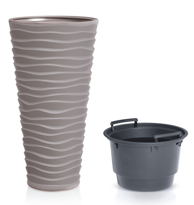 FLOWER POT SAND SLIM MOCCA fi 390x750mm - eurogarden.eu