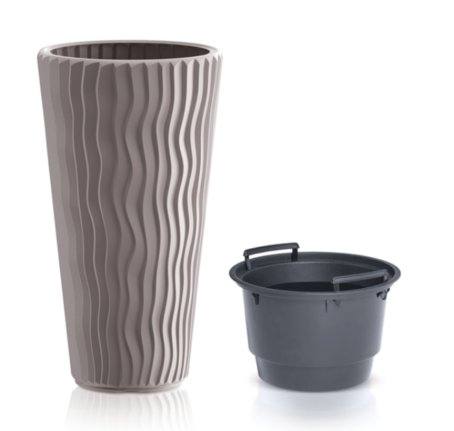 FLOWER POT SANDY SLIM MOCCA fi 349x620mm - eurogarden.eu