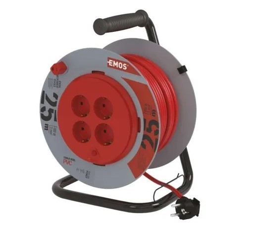 REEL EXTENSION 25m 4 SOCKETS 230V 1.5mm2 - eurogarden.eu