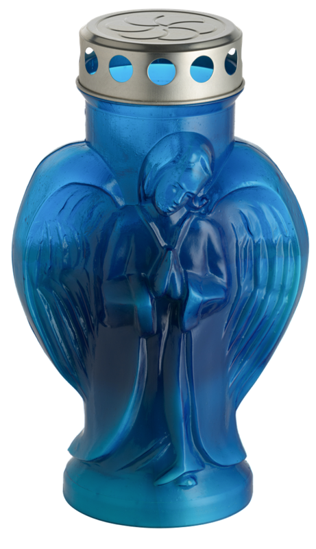 GRAVE CANDLE ANGEL BLUE - eurogarden.eu