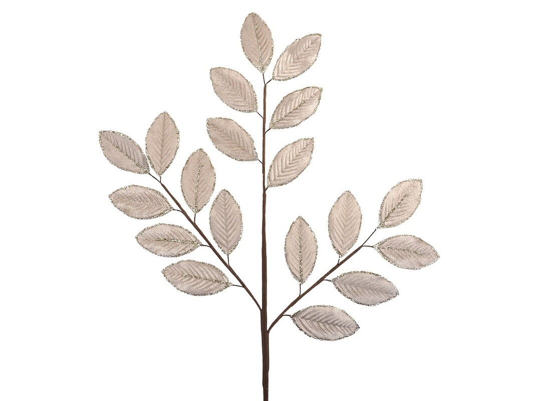 TWIG WITH LEAVES CREAM 66cm - eurogarden.eu