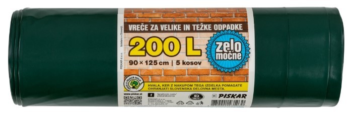 GARBAGE BAGS 90x125cm, 200L, 5pcs - eurogarden.eu