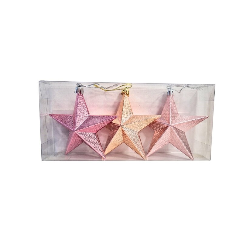 CHRISTMAS BALLS PLASTIC STARS 10cm - eurogarden.eu